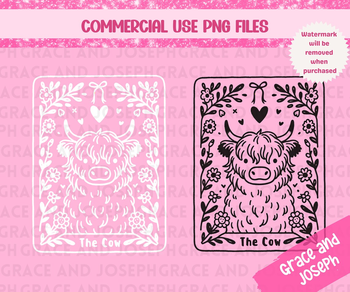 Highland Cow Tarot Card Png Highland Cow Png Cow PNG Tarot Card PNG ...