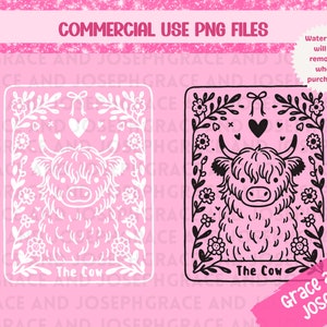 Highland Cow Tarot Card Png Highland Cow Png Cow PNG Tarot Card PNG ...