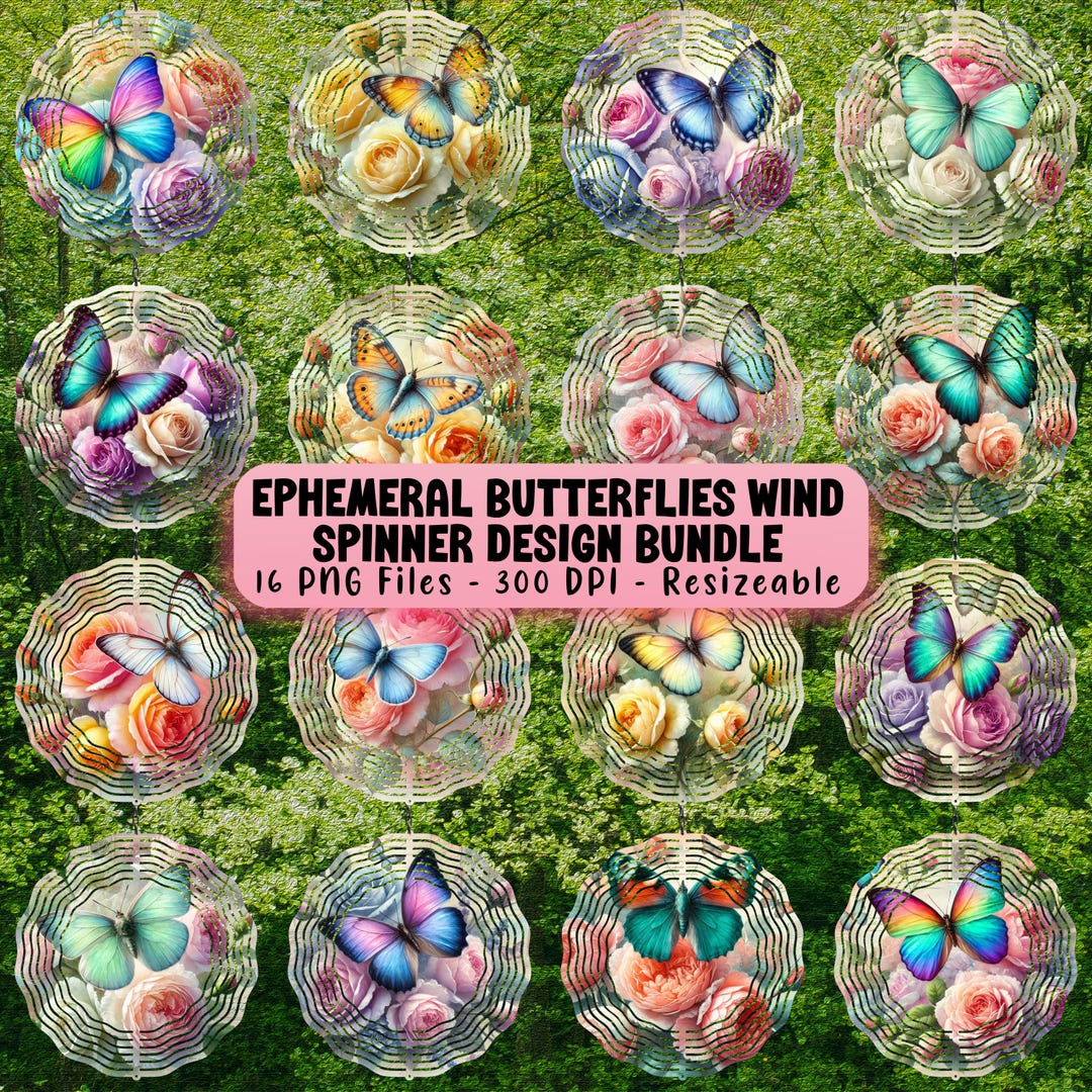 Ephemeral Butterfly Wind Spinner Bundle Butterflies Rose Wind Spinner ...