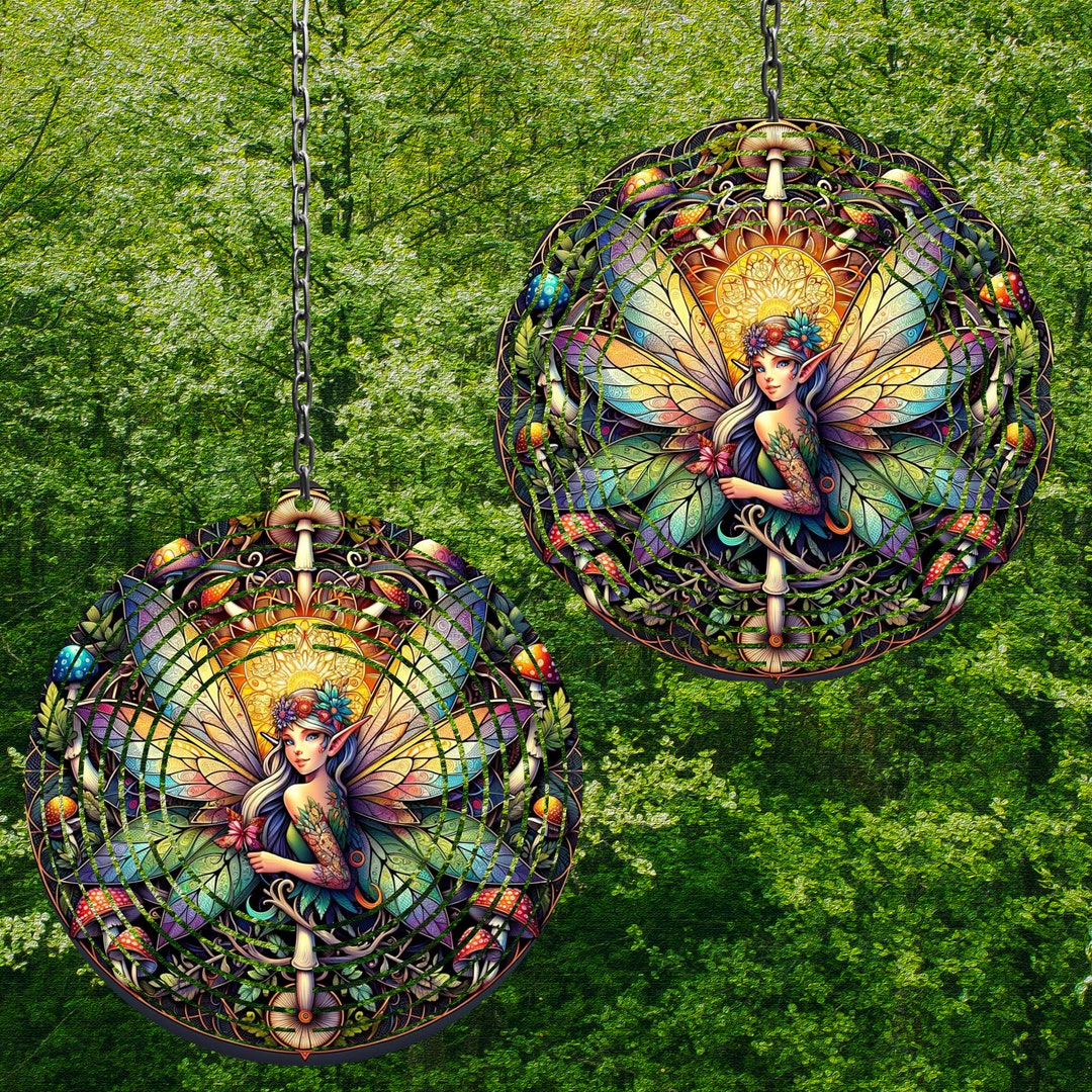 Mushroom Fairy Wind Spinner Wind Spinner Png Fairy Mandala Wind Spinner ...