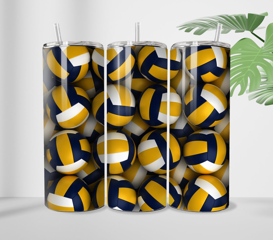 3D Volleyball Tumbler Wrap Sublimation 20 Oz Skinny Tumbler Sublimation ...