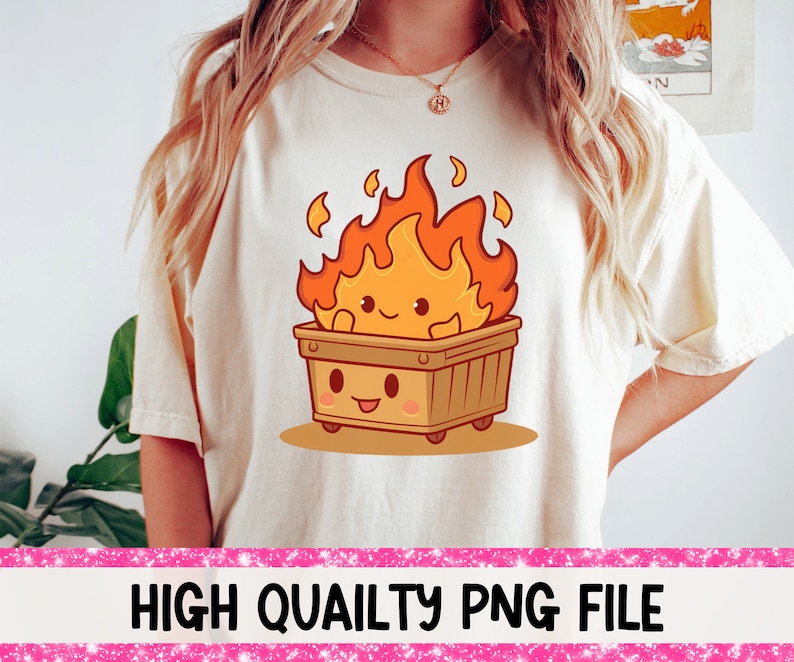 Kawaii Dumpster Fire Png Chibi Png Kawaii Png Funny Dumpster Fire ...