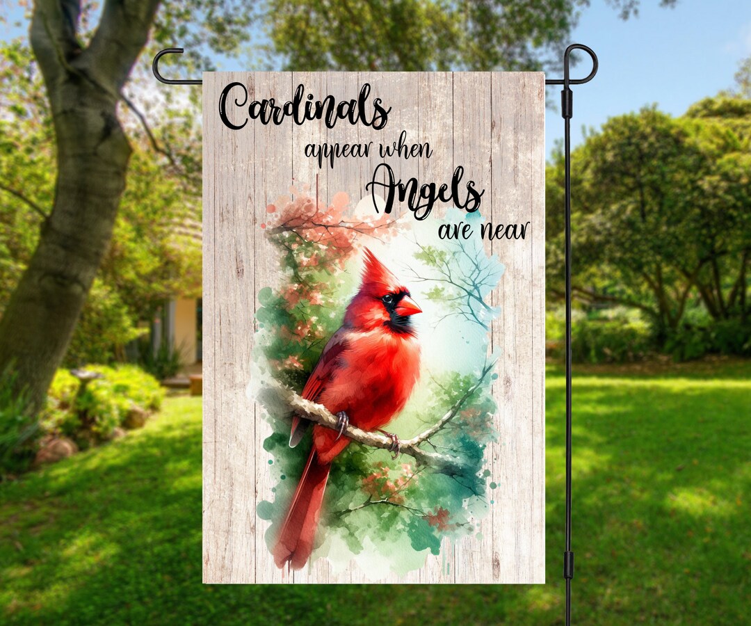 Cardinal Garden Flag Sublimation Design 12x18 Cardinal Memorial Flag ...