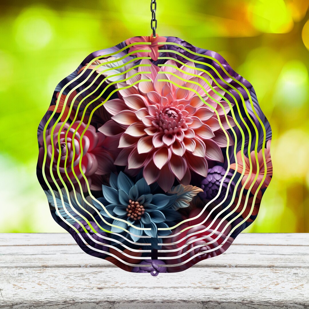 3D Flower Wind Spinner 3D Floral Wind Spinner PNG Sublimation Design ...