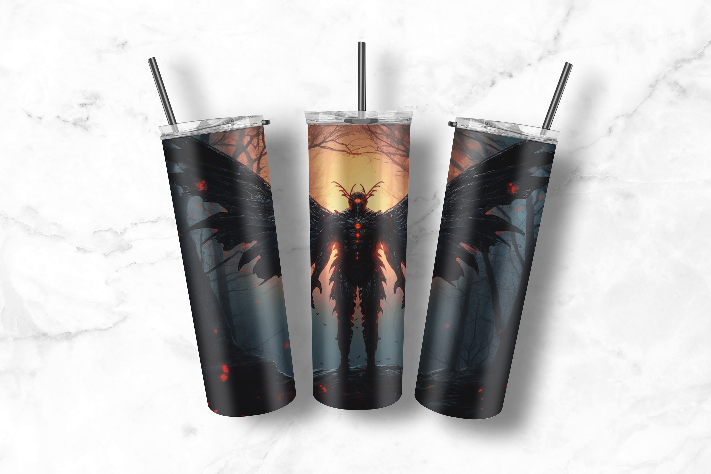Mothman Cryptid Tumbler 20 Oz Skinny Tumbler Sublimation - Etsy