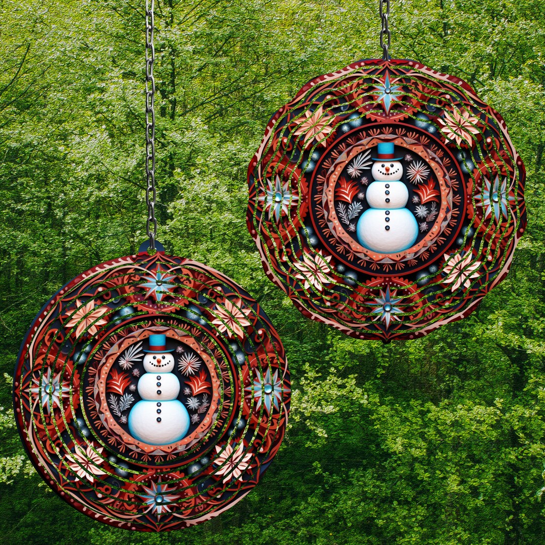 Snowman Wind Spinner Mandala Wind Spinner Png Wind Spinner Sublimation ...