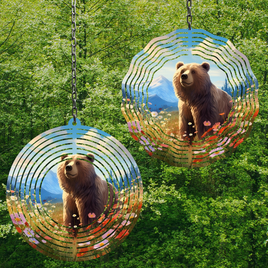 Grizzly Bear Wind Spinner Png Wind Spinner Sublimation Designs Wind ...