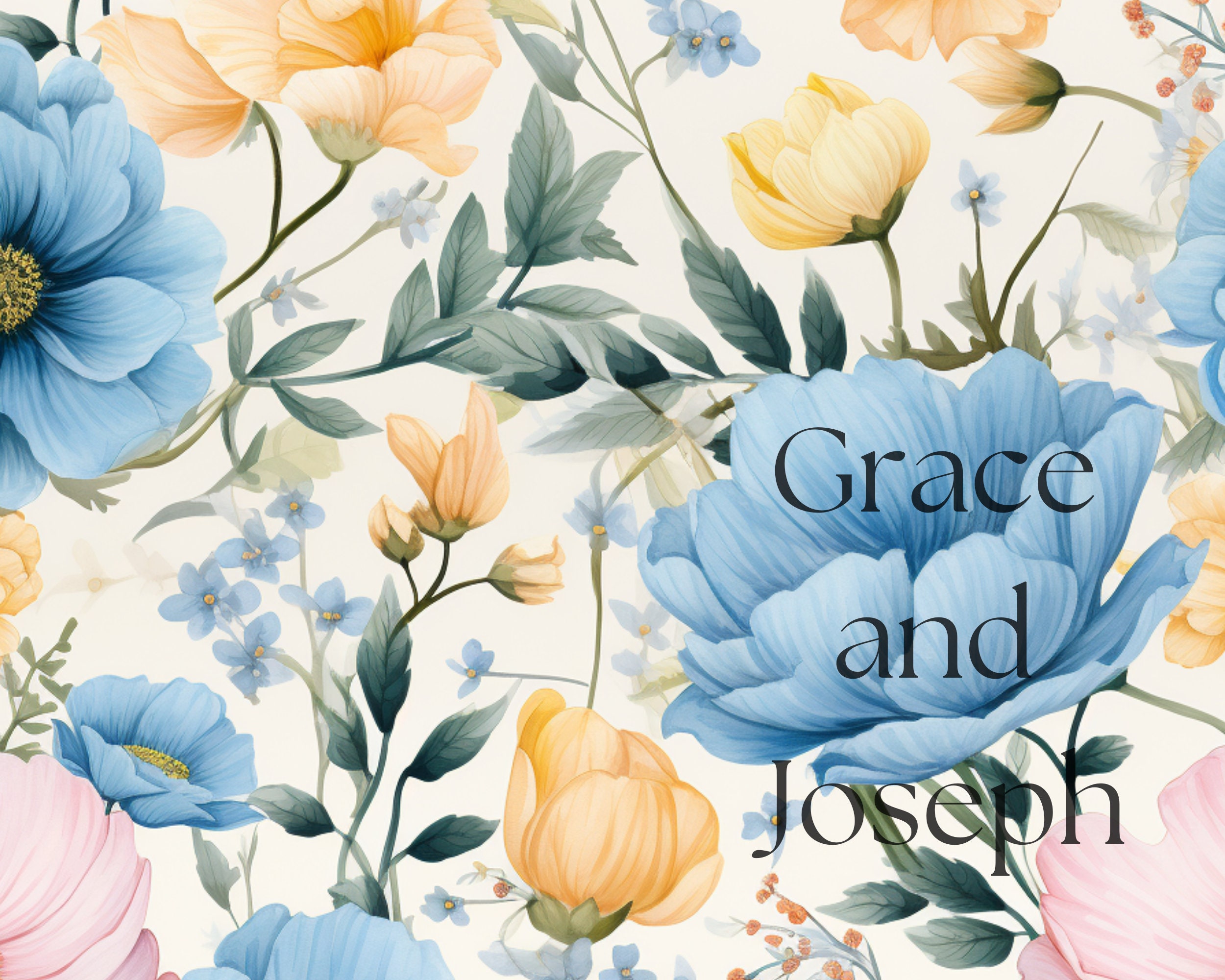 Summer Flower Digital Paper Seamless Watercolor Flower - Etsy