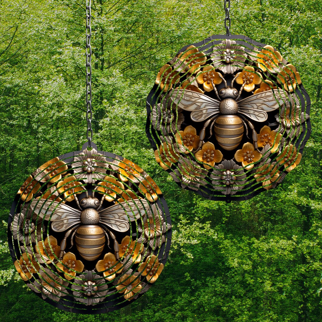 3D Bee Wind Spinner Wind Spinner Png Wind Spinner Sublimation Designs ...