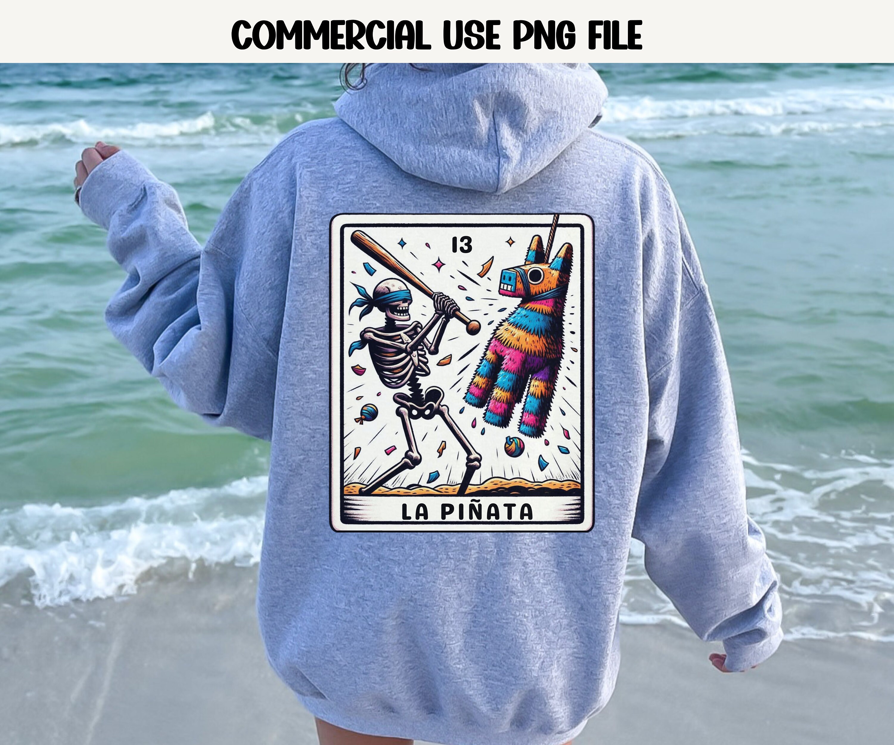 La Pinata Tarot Card PNG Funny Tarot Card PNG Skeleton Sublimation ...