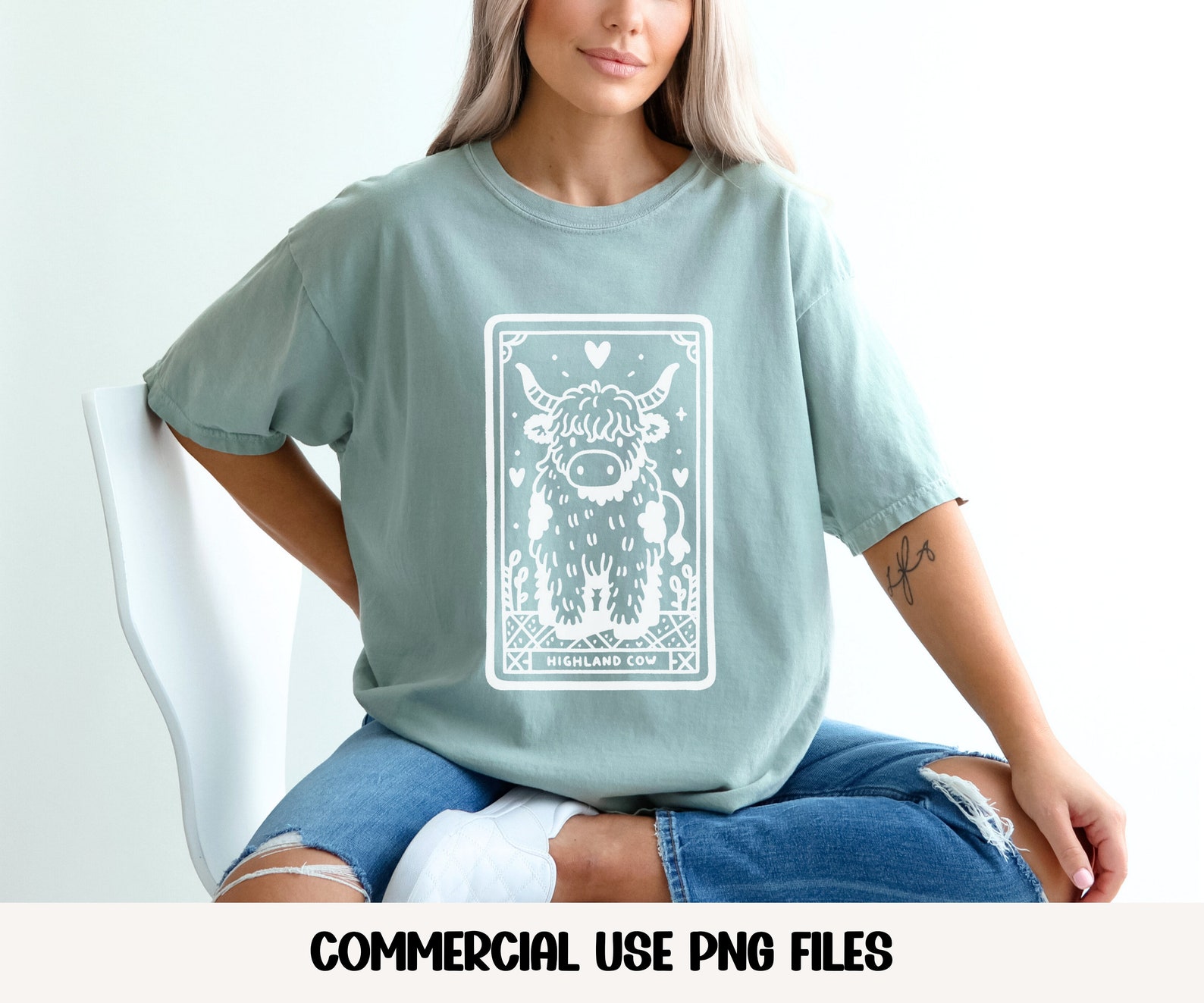 Highland Cow Tarot Card Png Highland Cow Png Cow PNG Tarot Card PNG ...