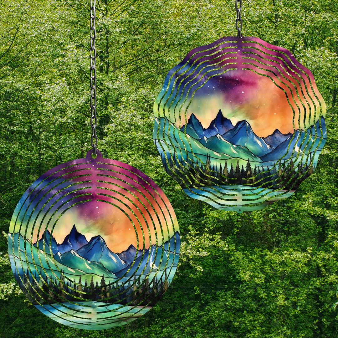 Alcohol Ink Northern Lights Wind Spinner Png Wind Spinner Sublimation ...