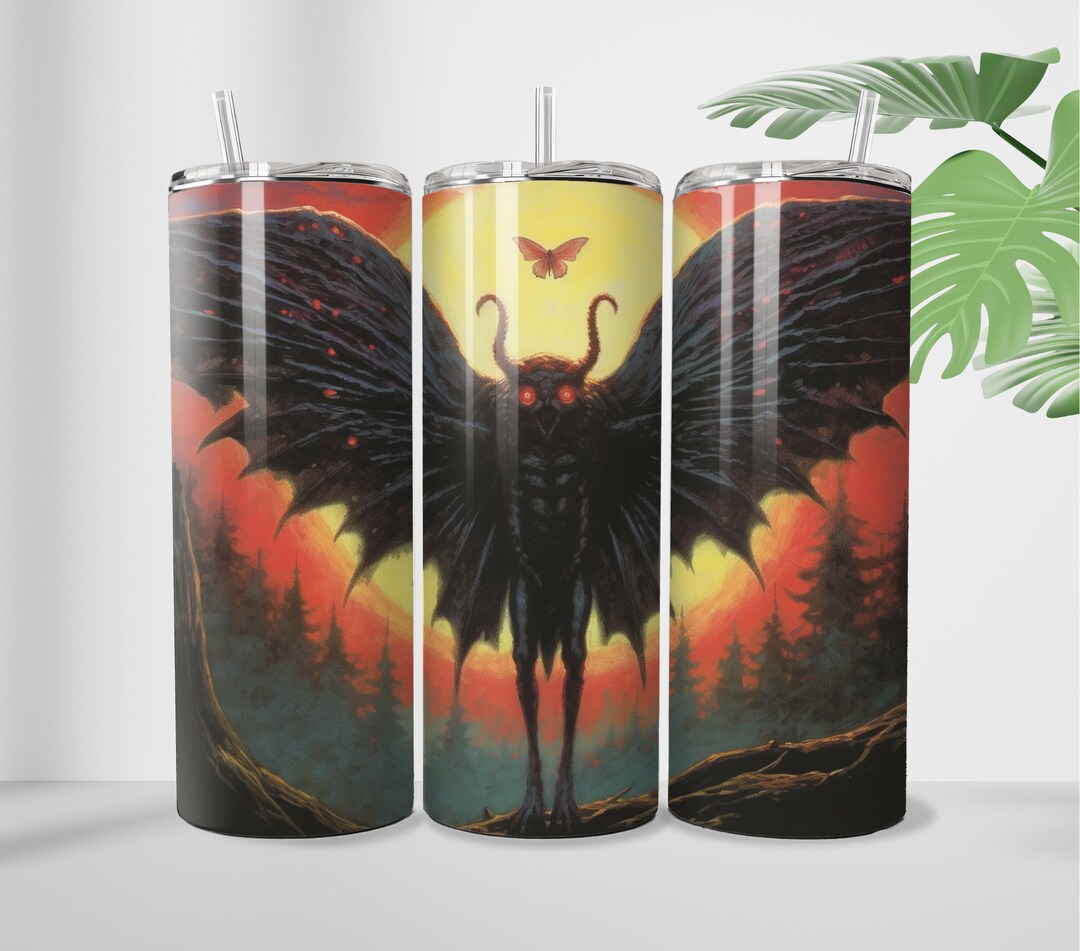 Mothman Sunset Cryptid Tumbler 20 Oz Skinny Tumbler Sublimation Design ...