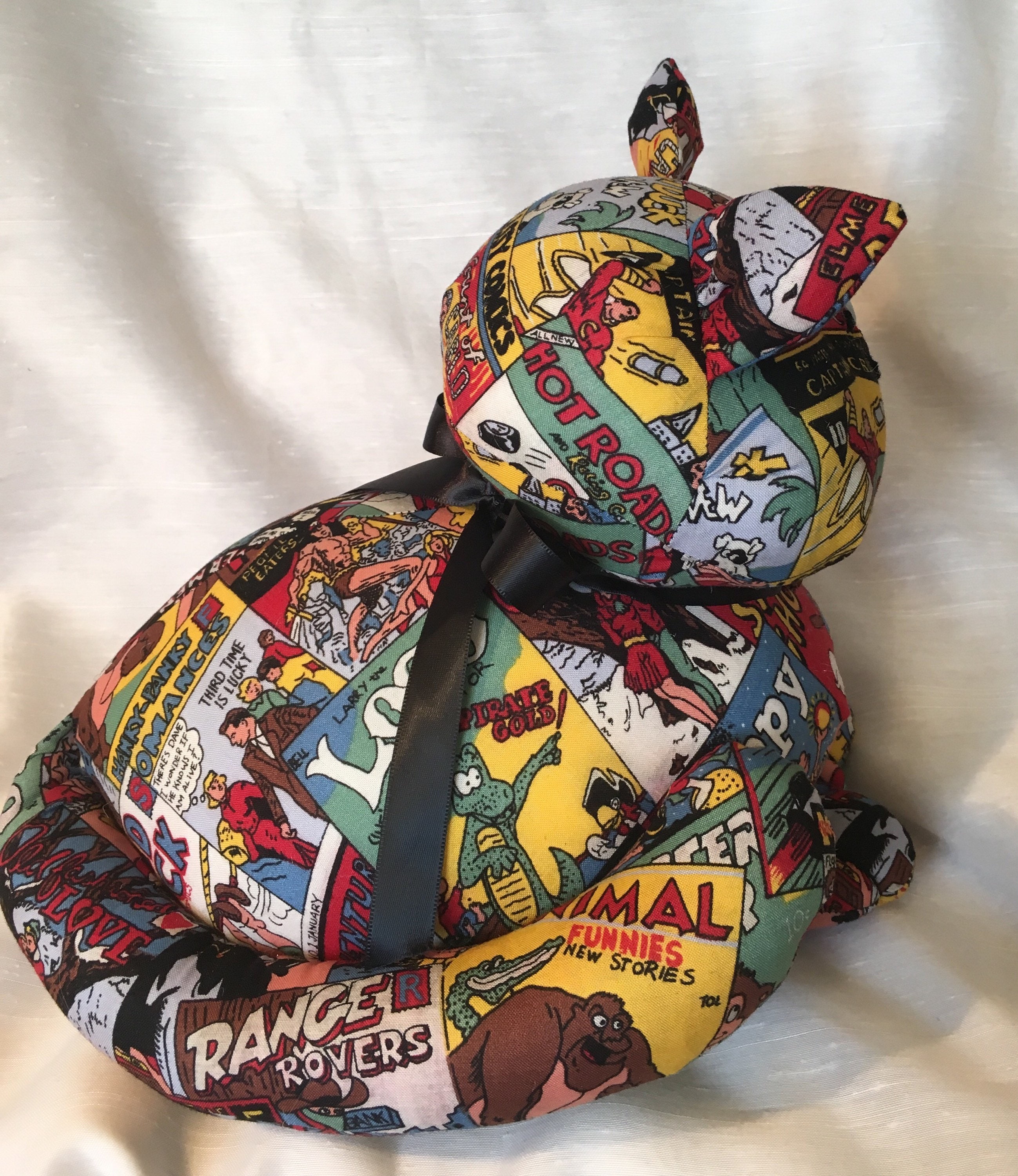 Hand Made Item Super Comic Cat is a Hand Made Stuffed Animal, a Cat ...