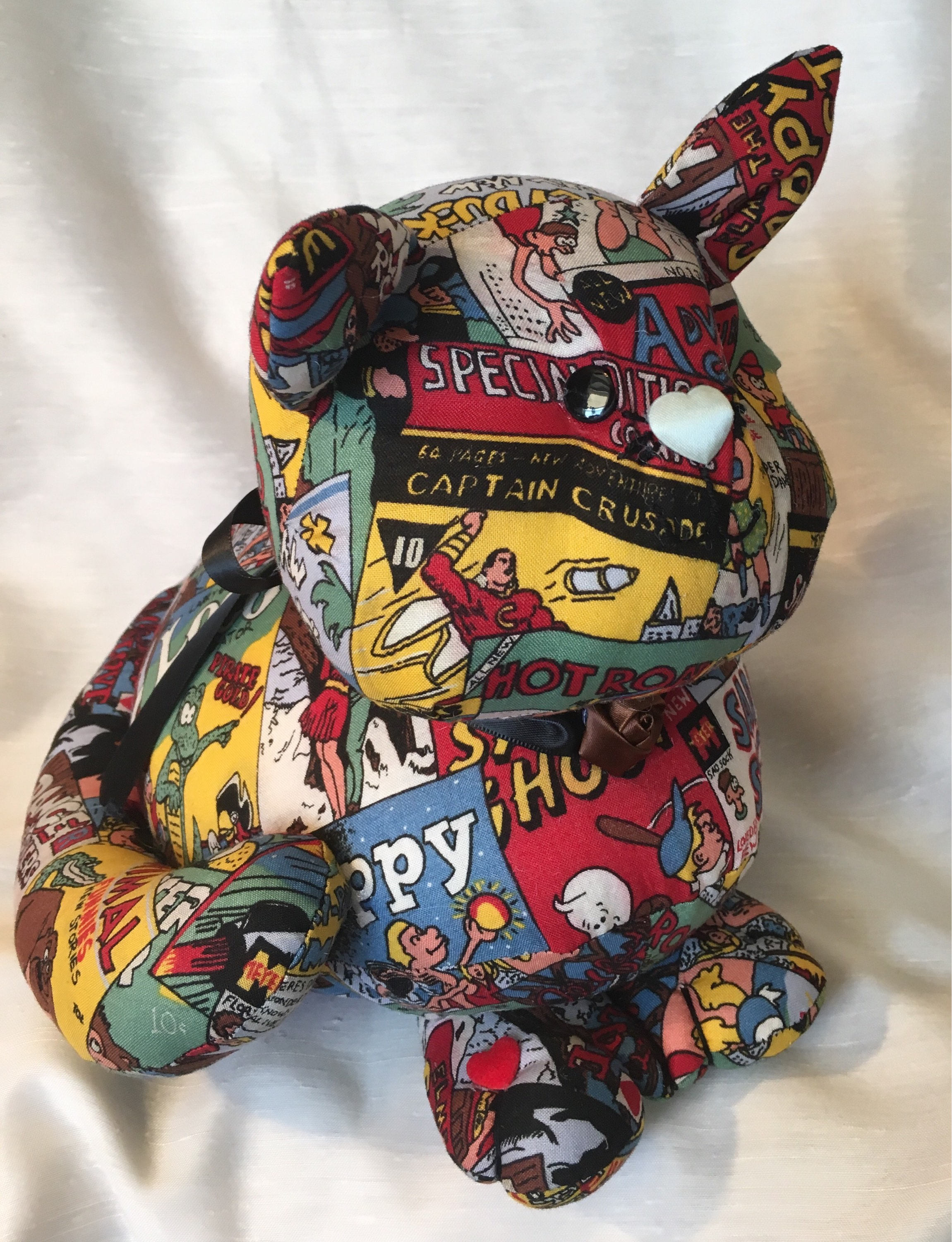 Hand Made Item Super Comic Cat is a Hand Made Stuffed Animal, a Cat ...