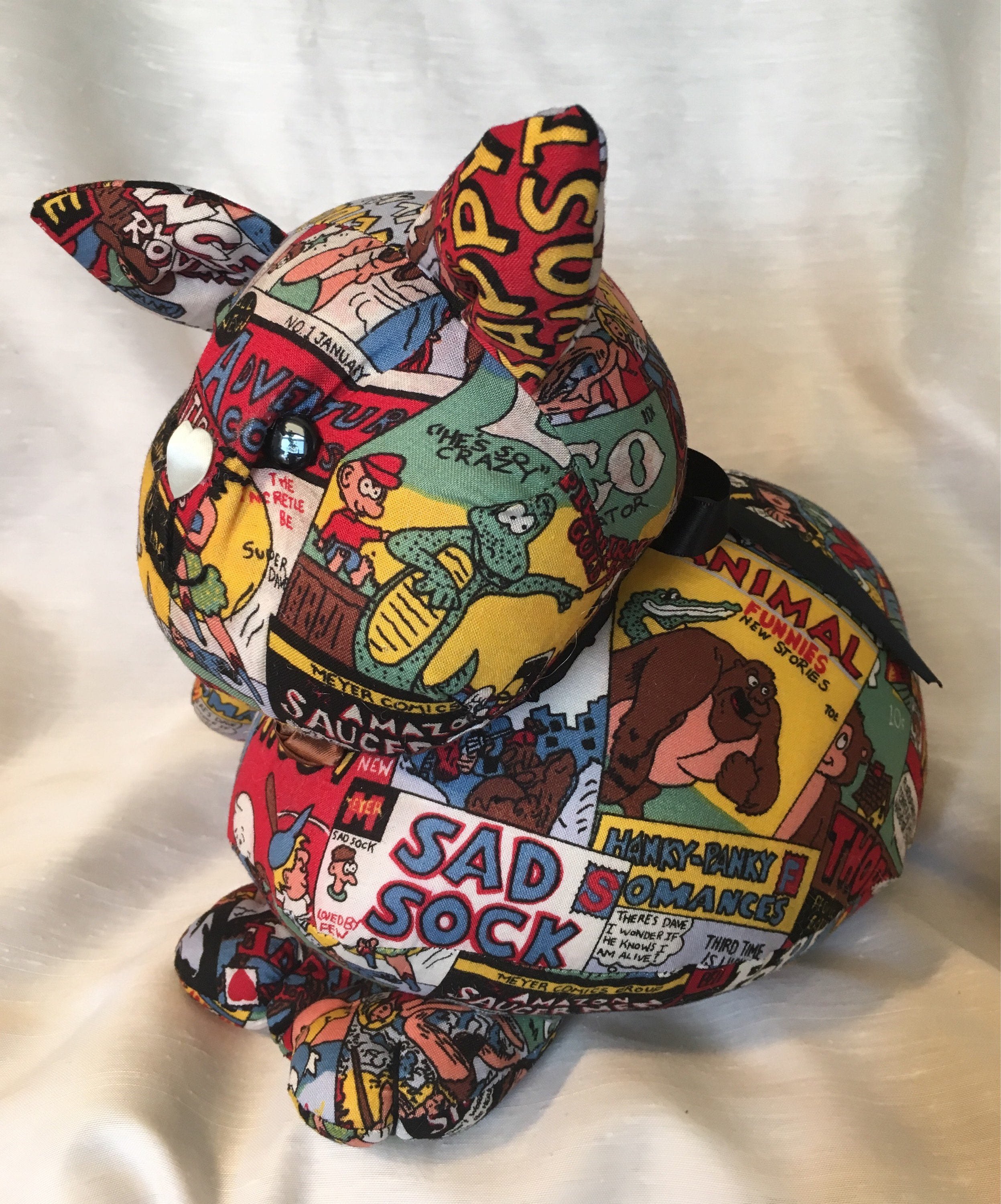 Hand Made Item Super Comic Cat is a Hand Made Stuffed Animal, a Cat ...