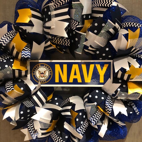 Navy Wreath US Navy Wreath Military Wreath for Front Door - Etsy