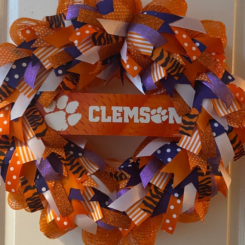 Monogrammed Clemson Cheer Bow/clemson Hair Bow/hair Bow - Etsy