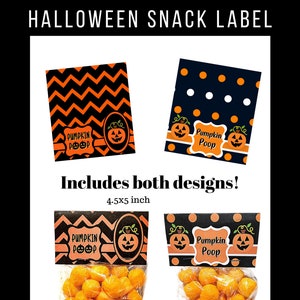 Pumpkin Poop Printable Label, Halloween Treat Label, Funny Halloween ...