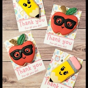 Teacher Appreciation Cookie Card Bundle, Teacher Cookie Tags, Teacher ...