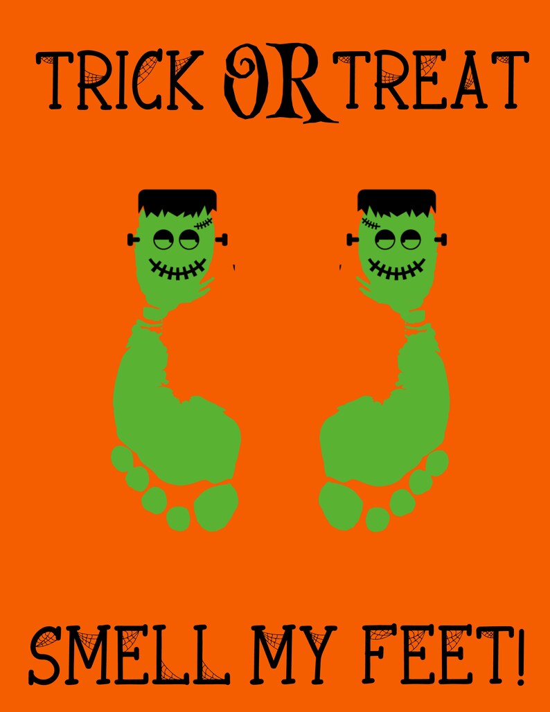 Halloween Printable, Printable Halloween Craft, Halloween Footprint ...