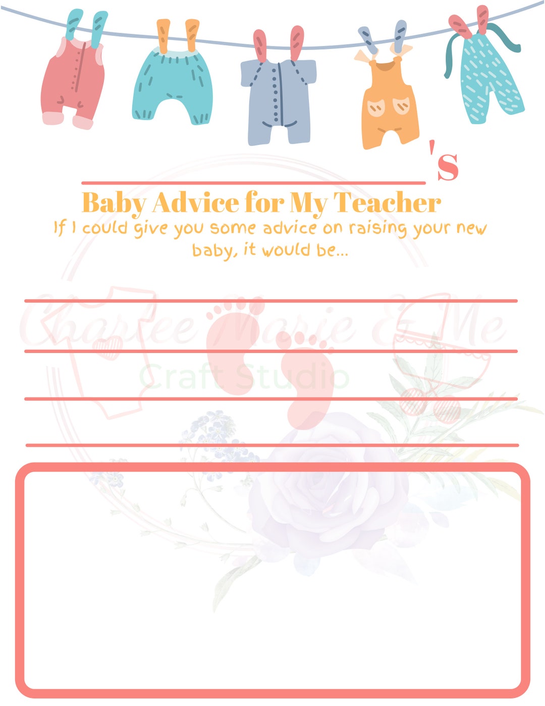 Baby Advice for My Teacher Printable, Baby Advice Book, Pregnant ...