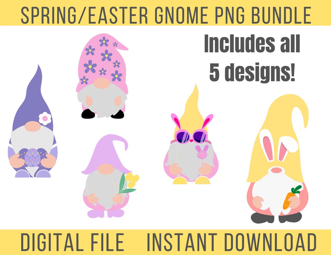 Easter Gnome Pngs, Spring Gnomes Pngs, Gnome Clipart, Bunny Gnome, Cute ...