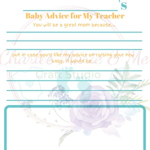 Baby Advice for My Teacher Printable, Baby Advice Book, Pregnant ...