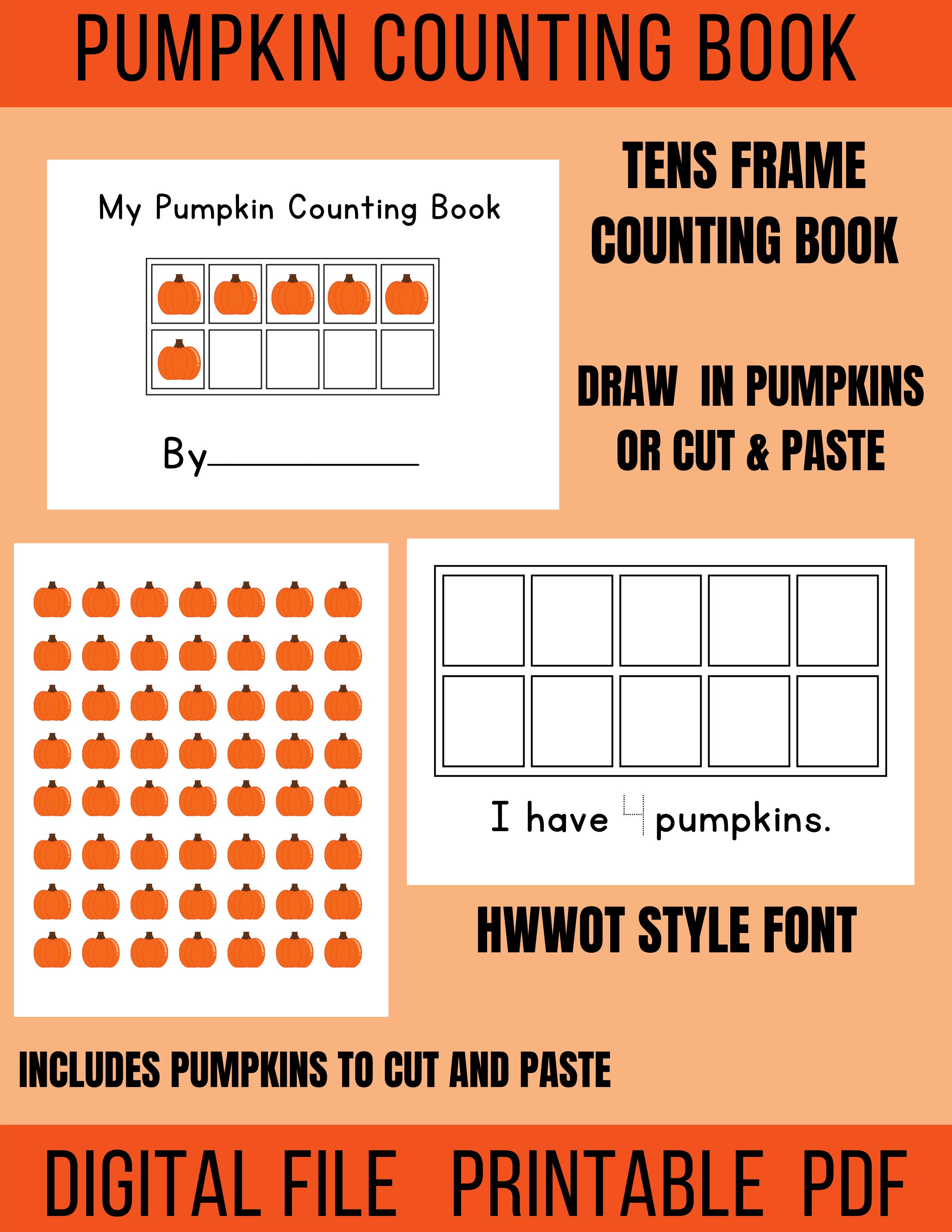 Pumpkin Counting Book Fall Counting Book for Preschool and | Etsy