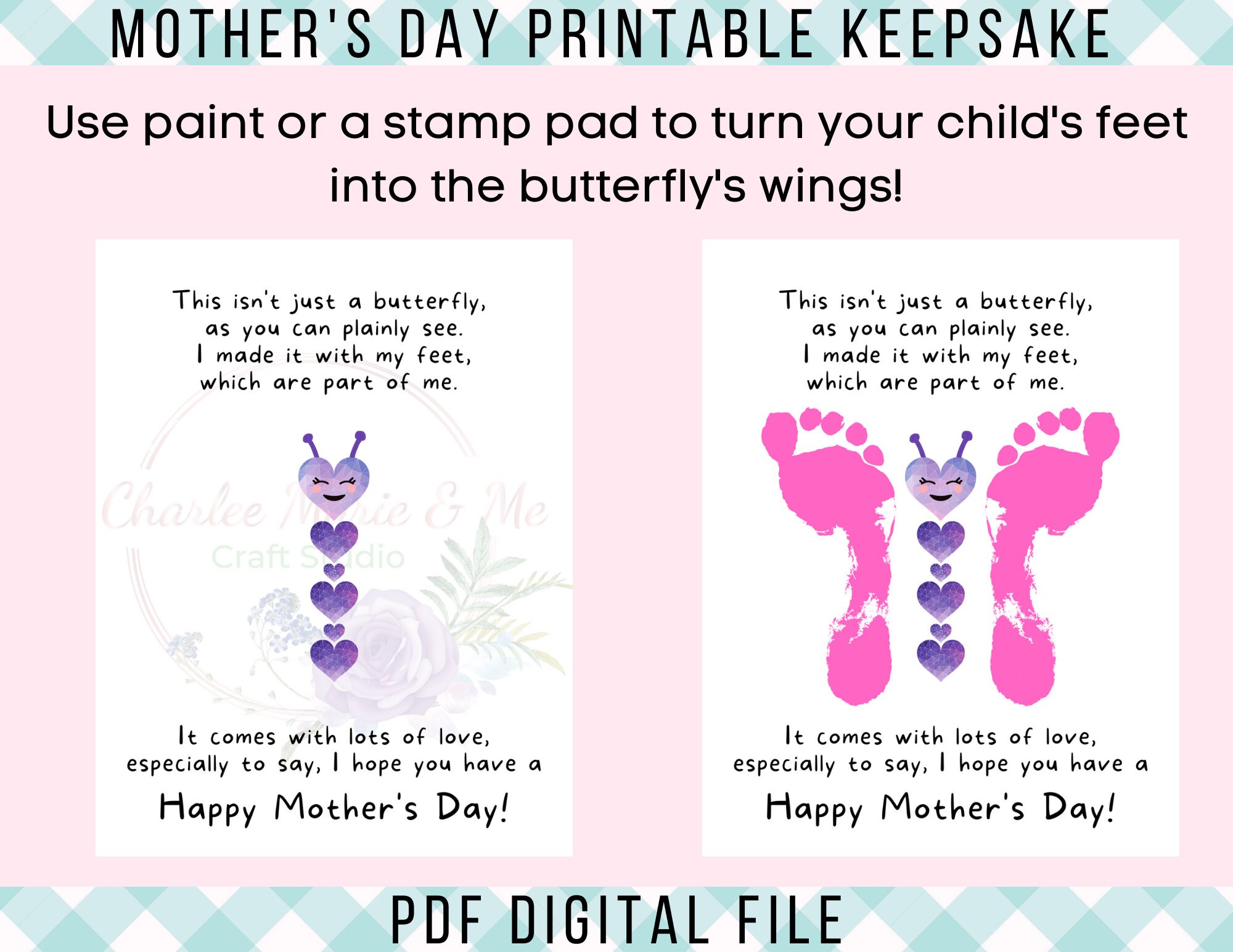 Mother's Day Printable Gift Mother's Day Footprints - Etsy