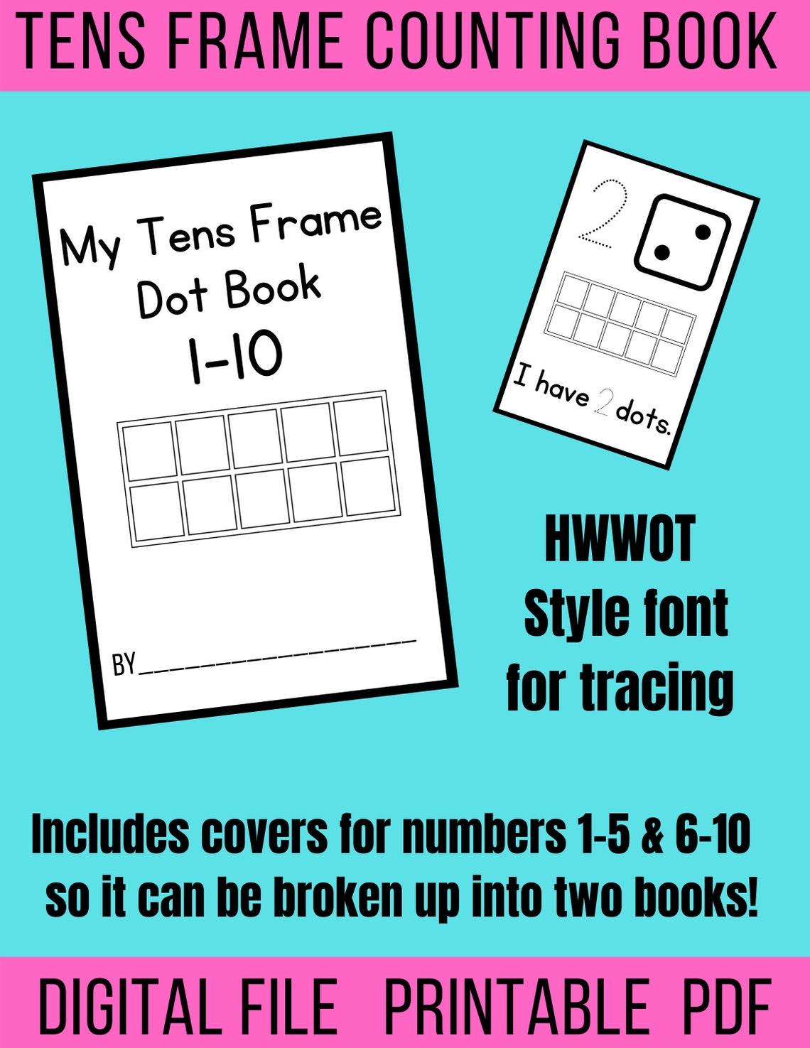 Tens Frame Counting Book Ten frame Counting Book Pre-k Math - Etsy