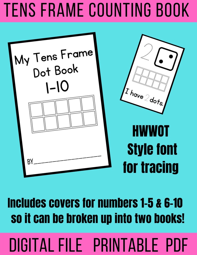 Tens Frame Counting Book Ten frame Counting Book Pre-k Math - Etsy
