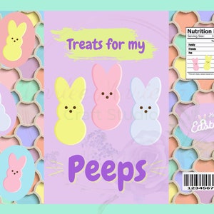 Treats for My Peeps, Easter Chip Bag Label, Snack Bag Label, Chip Bags ...