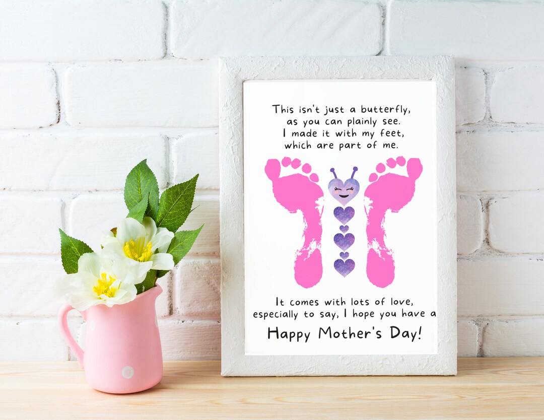 Mother's Day Printable Gift, Mother's Day Footprints, Footprint ...