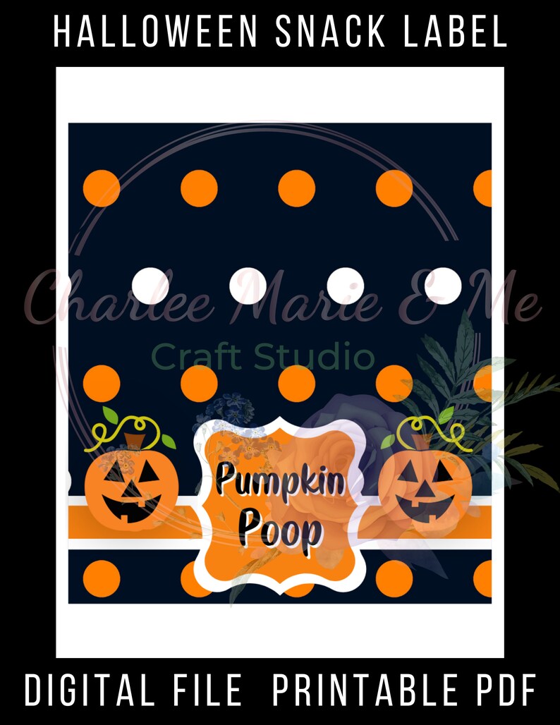 Pumpkin Poop Printable Label, Halloween Treat Label, Funny Halloween ...