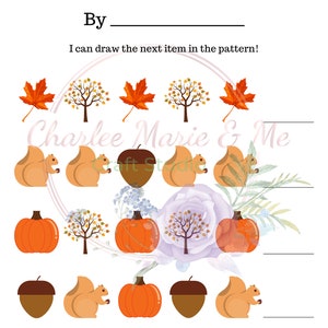 Fall Patterns Worksheet, Pre-k Pattern Worksheet, Preschool Patterns ...