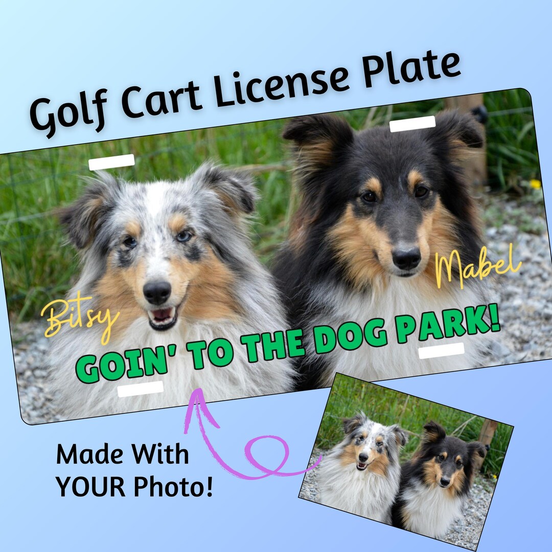 Custom Aluminum Dog Golf Cart License Plate Using Your Own Photo - Etsy