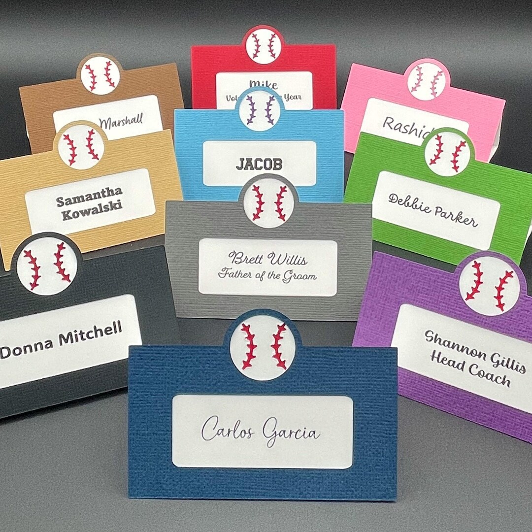 Baseball Place Cards for Baseball Banquets, Weddings, and Baseball ...
