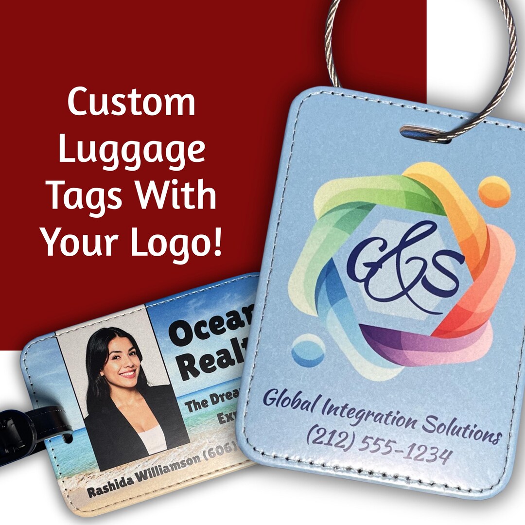 Custom Logo Luggage Tags: Personalized With Your Logo, Photo or Image ...