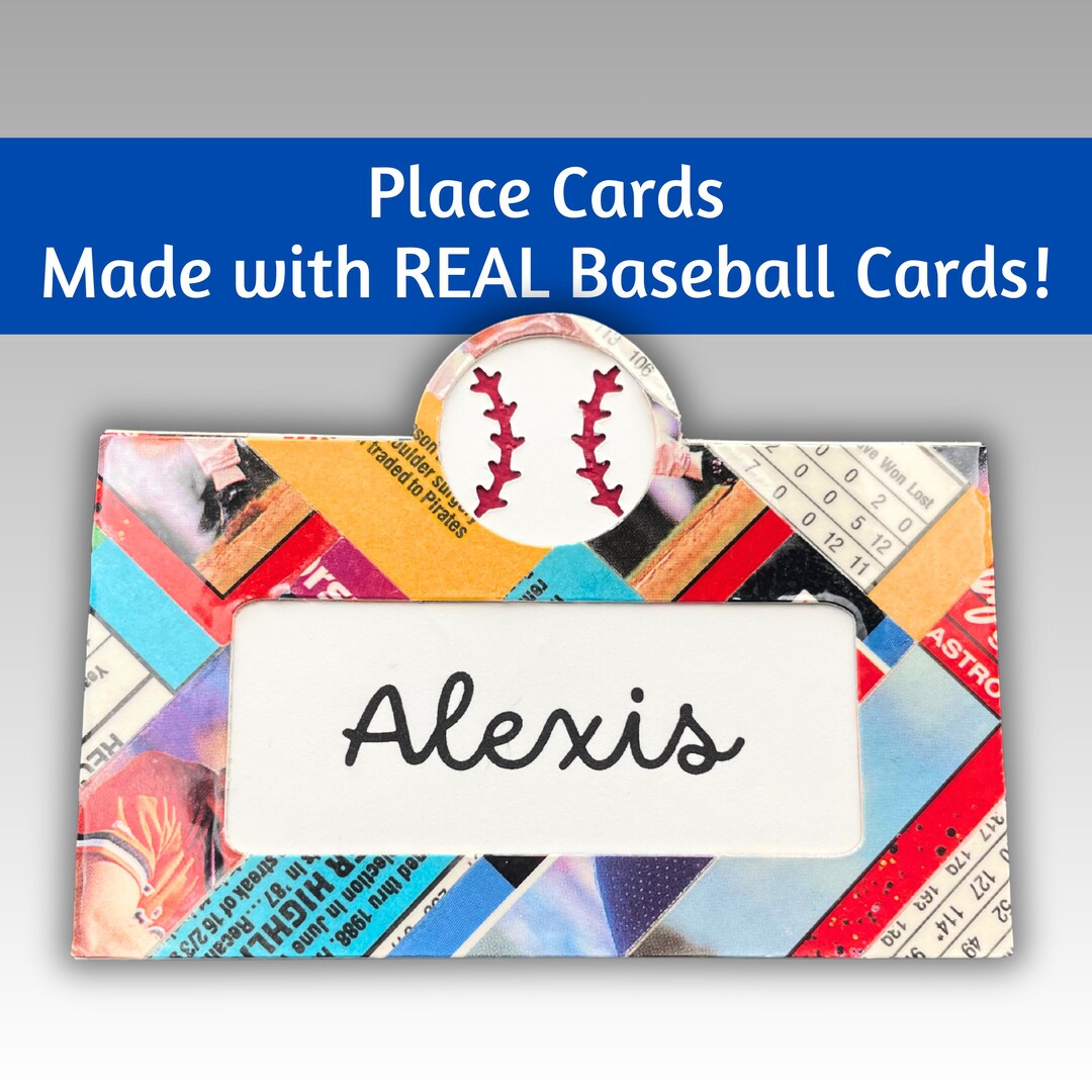 Handmade Baseball Card Place Cards With Real Sports Cards: Unique ...