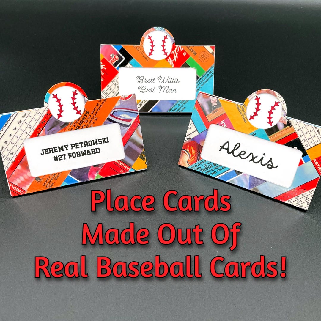 Baseball Place Cards Made With Real Baseball Cards - Etsy