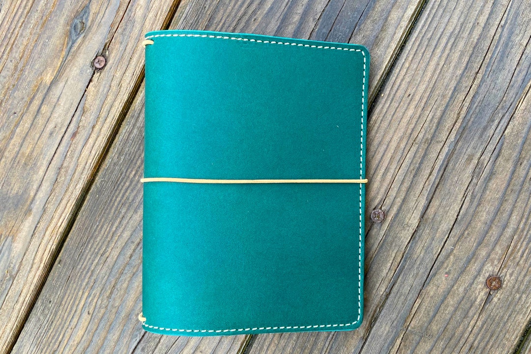 A6 Green Bridle Leather Travelers Notebook by Safari Leather - Etsy