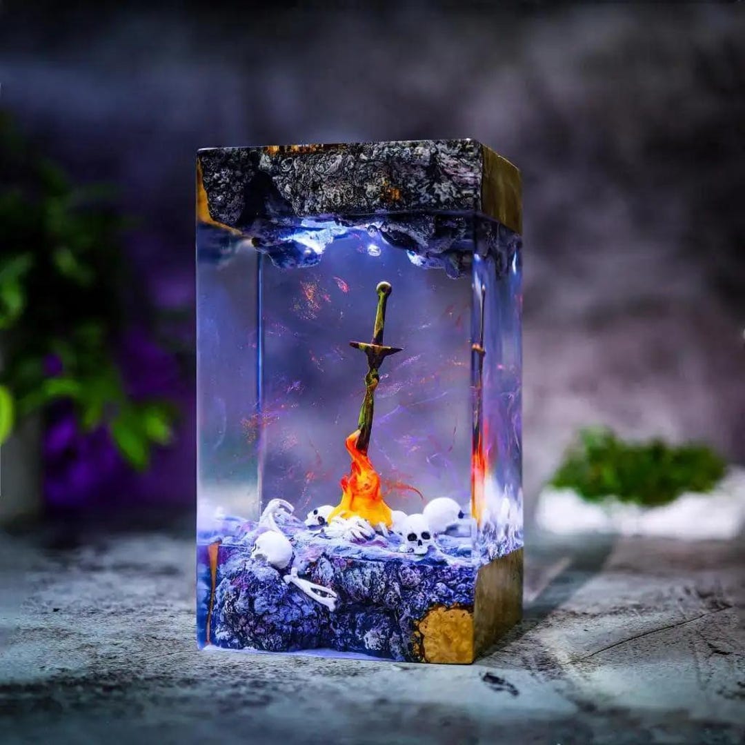 Dark Souls Bonfire Resin Lamp – Resting Place Light Box, Fantasy ...