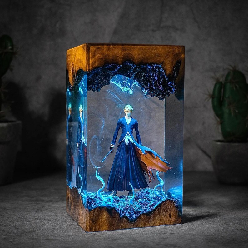Ichigo Kurosaki Bleach Resin Lamp – Anime LED Diorama Night Light for ...
