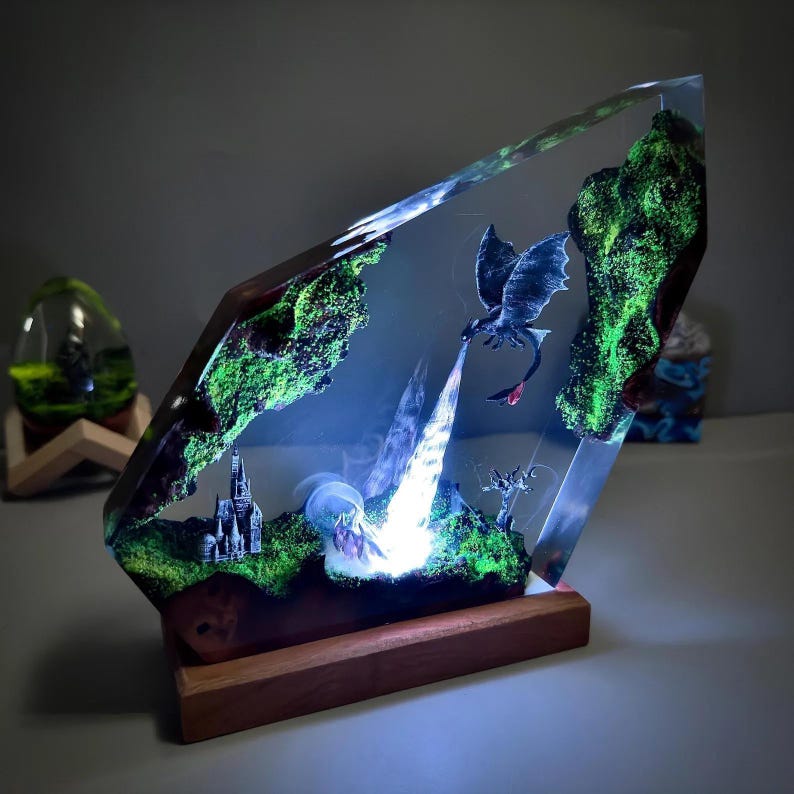 Toothless Dragon Resin Lamp, How to Train Your Dragon LED Night Light ...