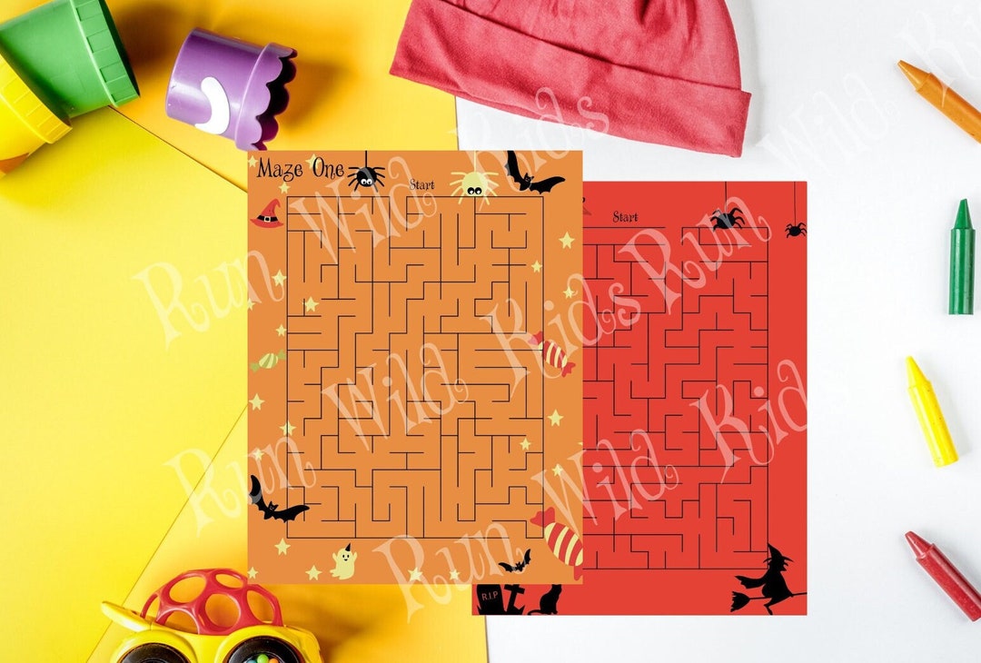 Halloween Activities Kids, Kids Maze Puzzle, Kids Activity, at Home ...