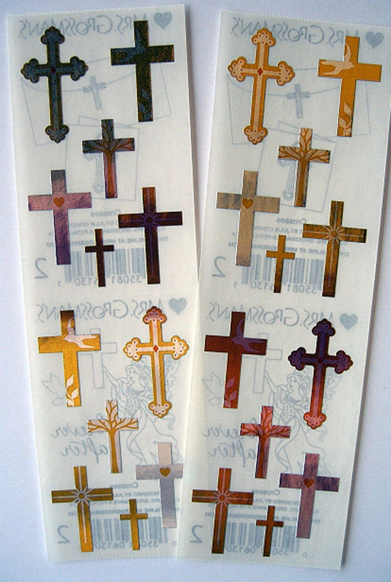 Scrapbook Sticker CROSS Stickers Gold/silver Metallic Mrs. - Etsy