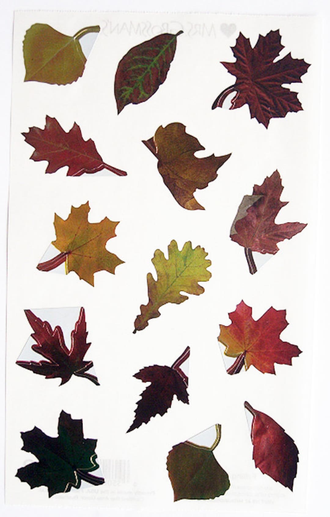 FOIL LEAVES Stickers - Shiny Reflective Leaf Stickers -1 Large Sticker ...