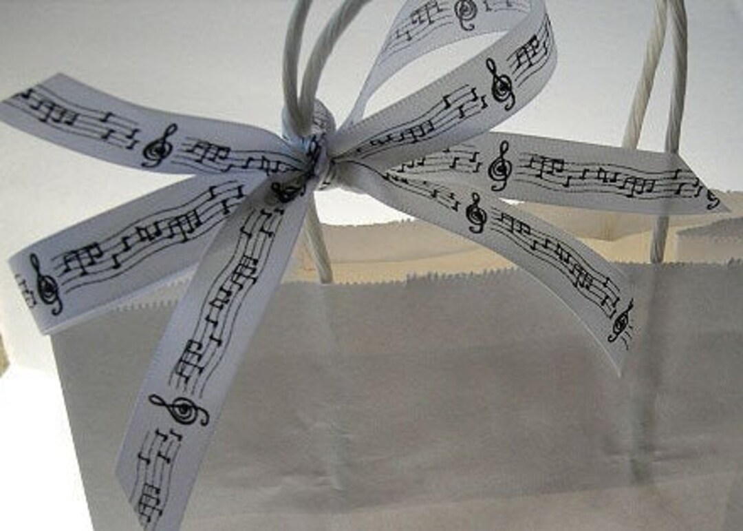 Musical Notes Printed Ribbon 5/8" Width X 3-yard Lots - Black Music ...