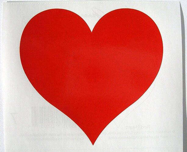 Traditional GIANT Red Heart Stickers / HEARTS Sticker Lot - 3" Classic ...